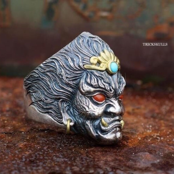 TRICKSKULLS | Jewelry | Demon Witch Vampire Evil Buddha Enamel ...